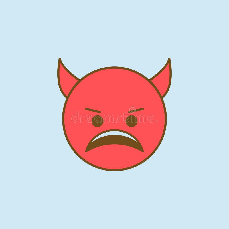 Evil Colored Emote Icon Emoji Symbol Yellow Emoticon Sign Art Stock ...