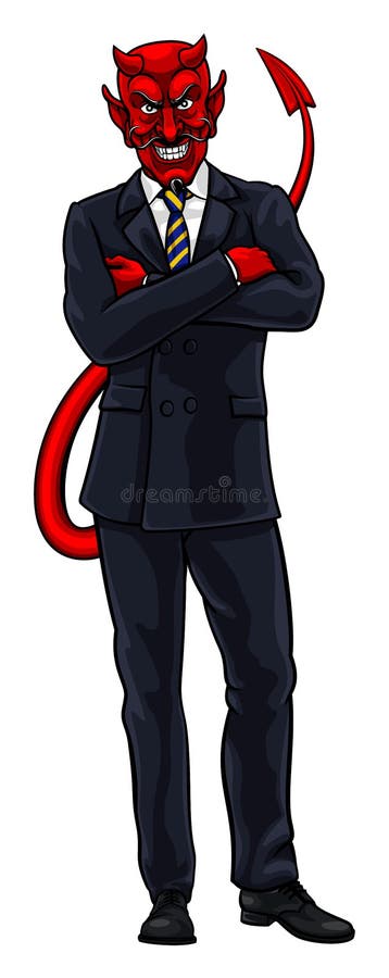 Devil Evil Businessman in Suit Stock Vector - Illustration of character ...