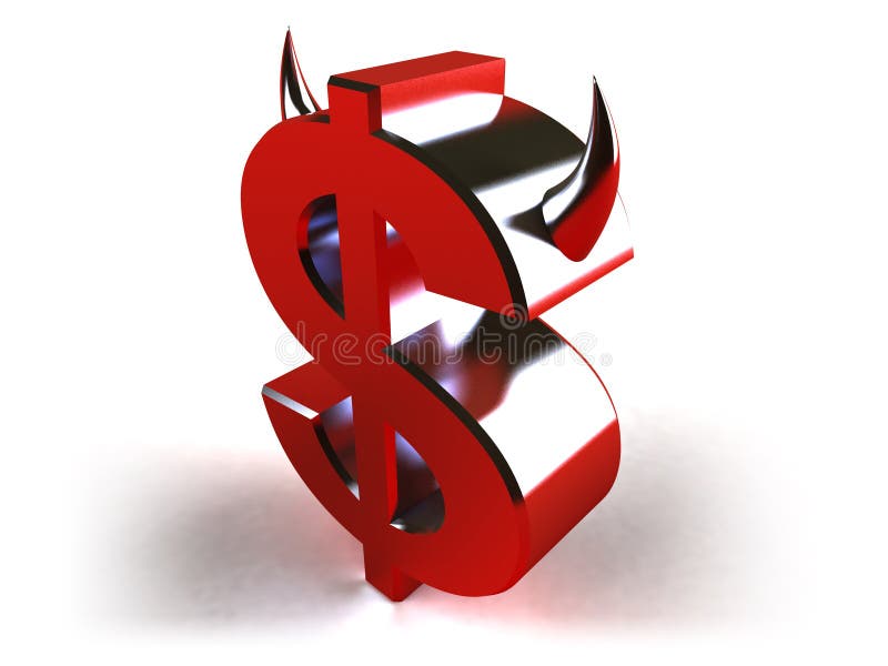 Evil dollar stock illustration. Illustration of devilishly - 3709761