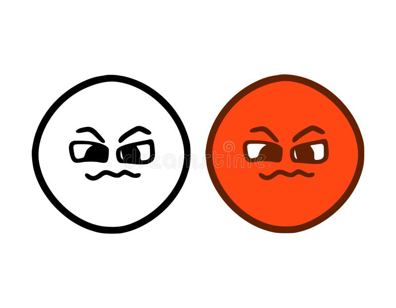 Evil Emoticon in Doodle Style. Cartoon Face Expressions Stock ...