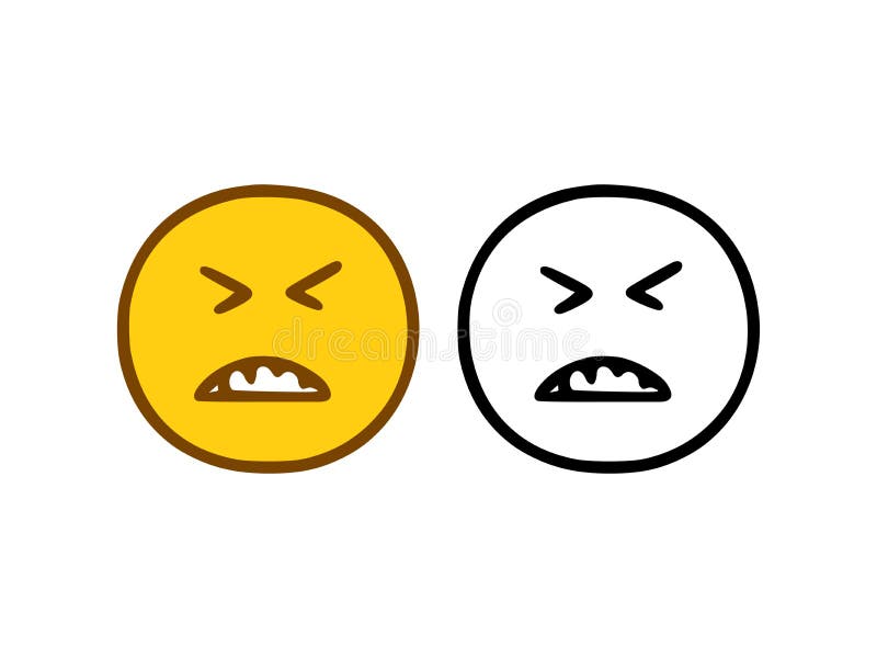 Evil Emoticon in Doodle Style Stock Illustration - Illustration of eyes ...