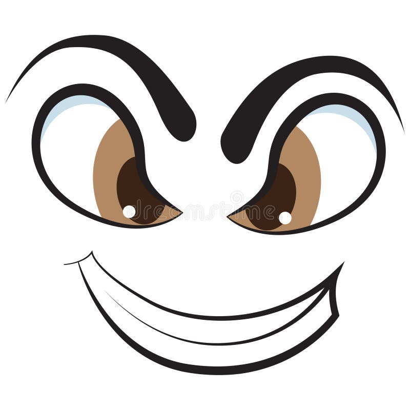 Evil Emotion in Cartoon Style. Stock Vector - Illustration of ...