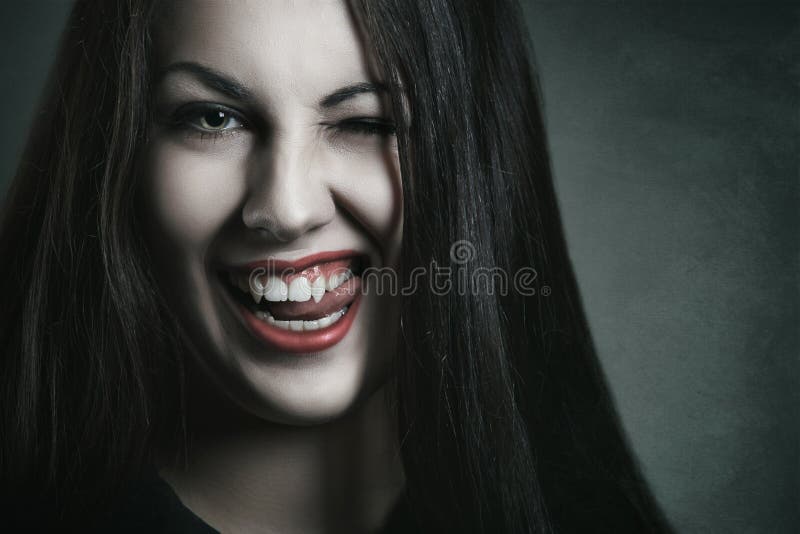 Evil Expression on Vampire Face Stock Photo - Image of devilish, witch ...
