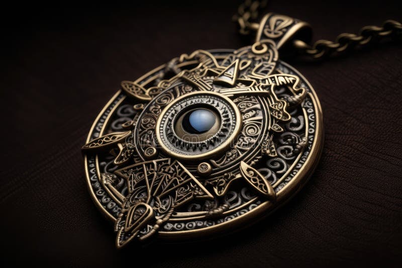 Evil Eye Amulet, Surrounded by Intricate Patterns and Symbols Stock ...