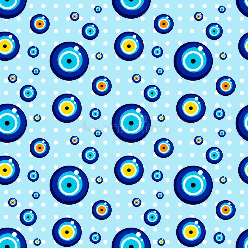 Seamless Evil Eye Pattern and Background Vector Illustration Stock ...