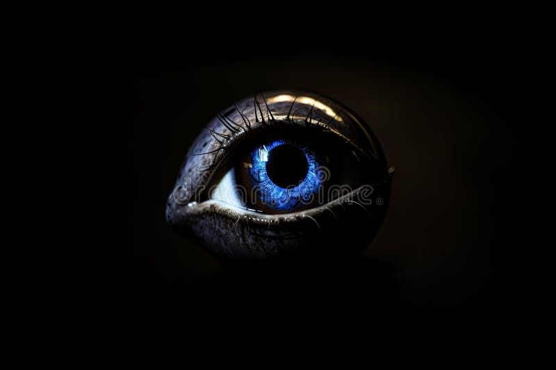 Evil Eye on a Black Background, with Dramatic Lighting Stock Image ...