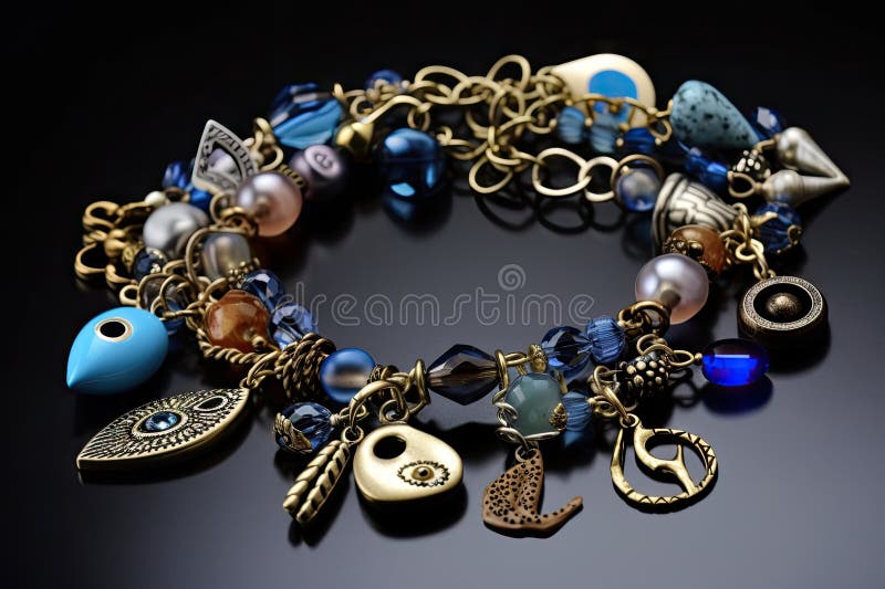 Evil Eye Charm Bracelet, with the Evil Eye Symbol and Various Charms ...