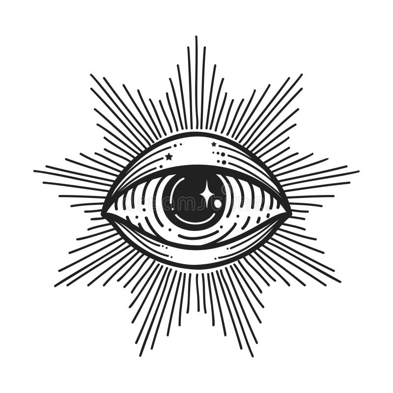 Evil Eye. Eye of Providence. Boho Vector Illustration. Magic Celestial ...