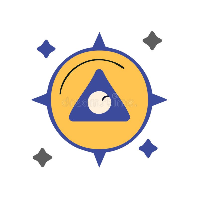 Evil Eye Icon in Blue and Orange Colors. Vector Illustration Stock ...