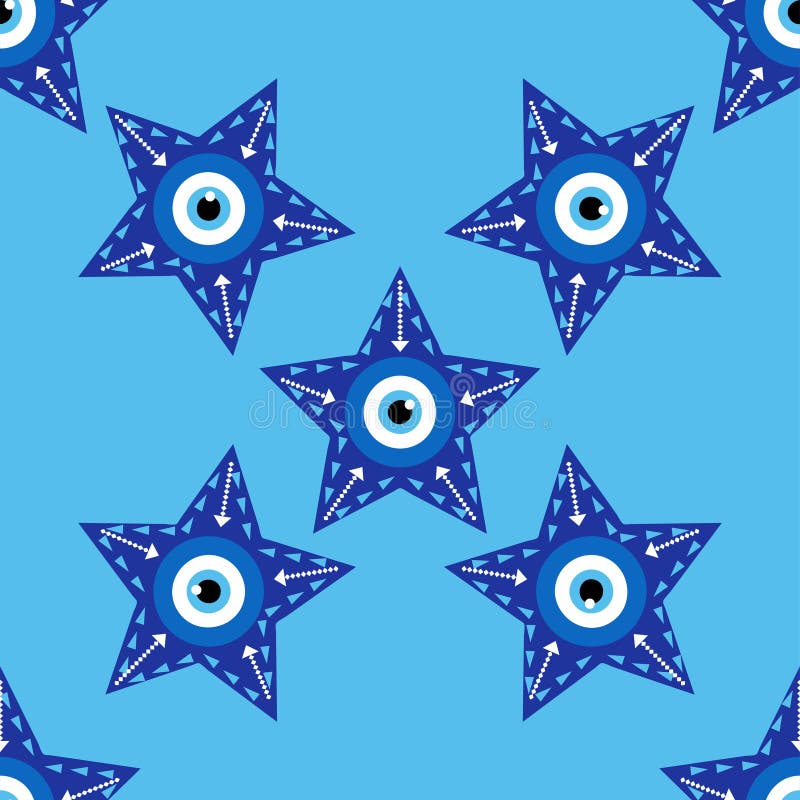 Evil Eye Magic Seamless Pattern. Symbol of Protection, Turkish Souvenir ...