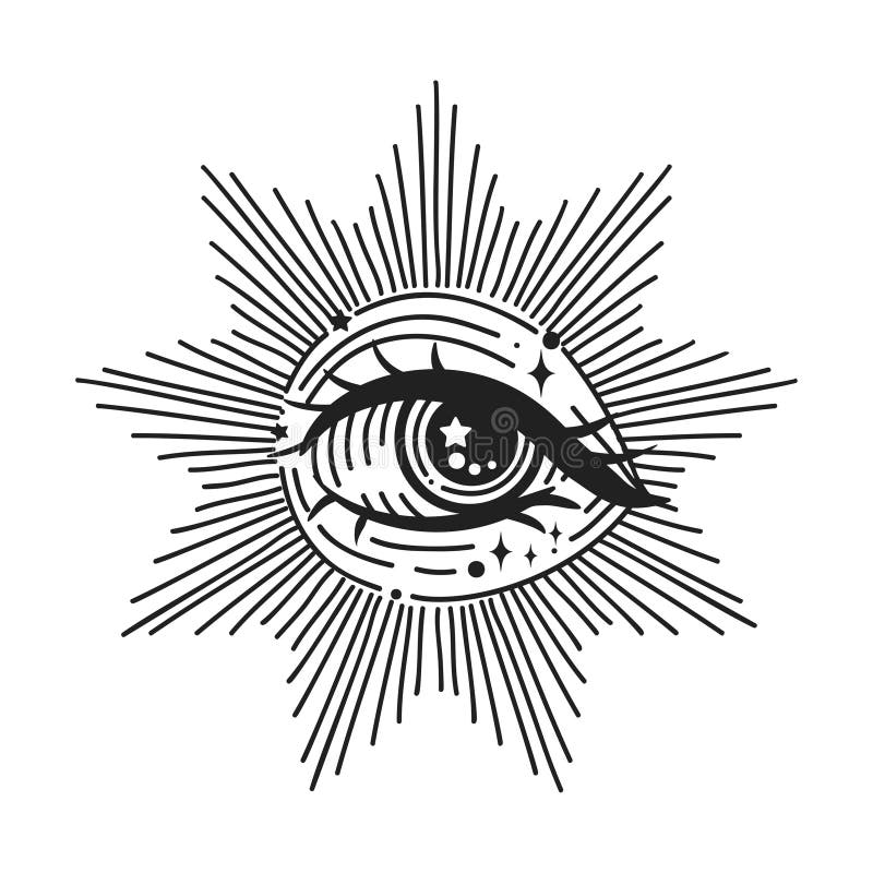 Evil Eye. Eye of Providence. Boho Vector Illustration. Magic Celestial ...