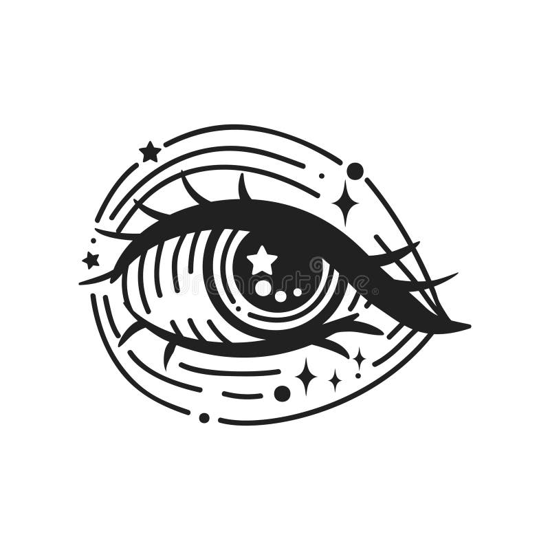 Evil Eye Set. Eye of Providence. Lineart Vector Illustration. Magic ...
