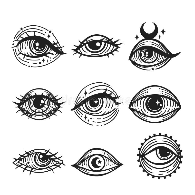 Evil Eye Vector Lineart Stock Illustrations – 631 Evil Eye Vector ...