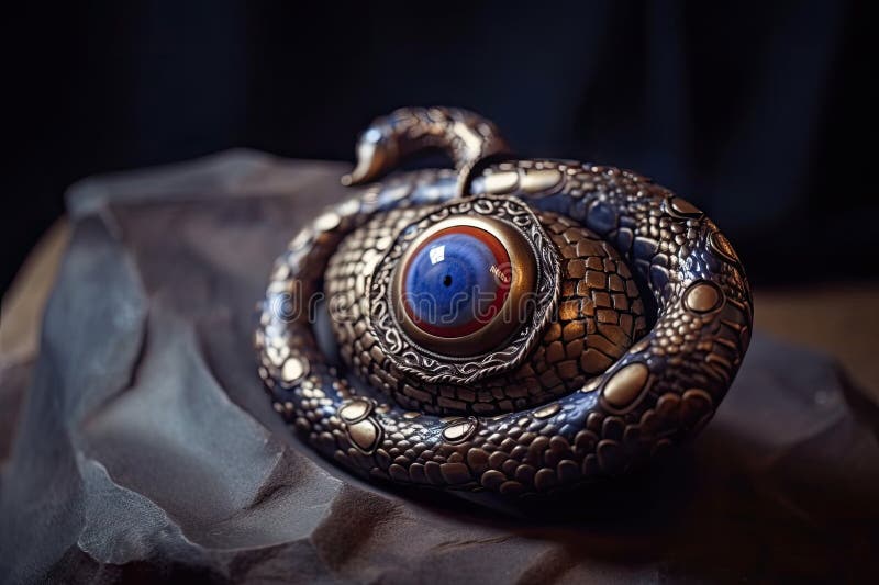 Evil Eye with Snake, Symbol of Protection and Healing Stock ...