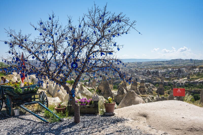 Evil eye on tree stock image. Image of travel, tourism - 75676021