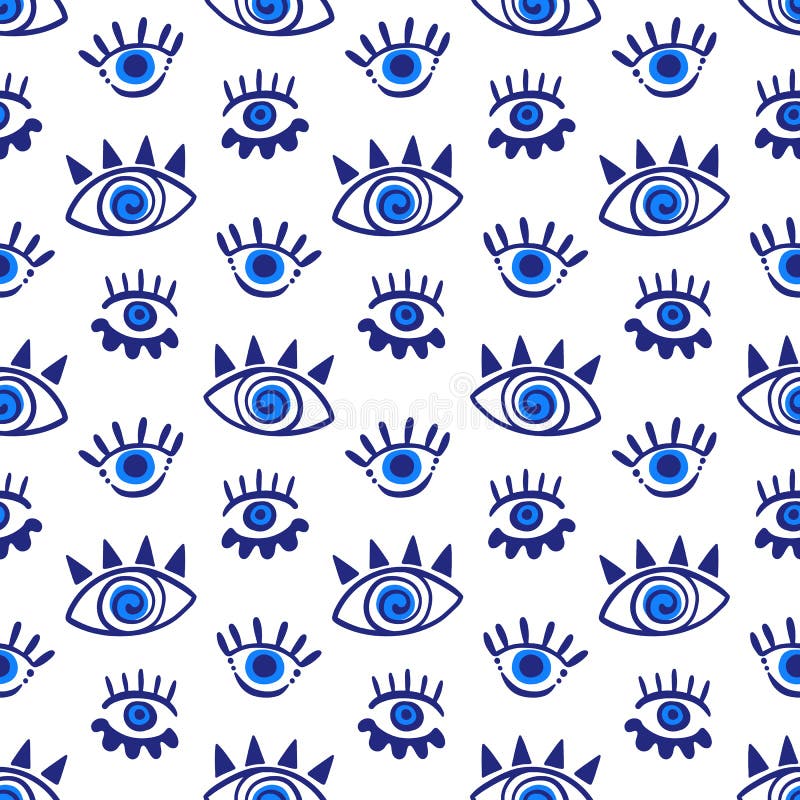 Evil eyes seamless pattern stock vector. Illustration of geometric ...