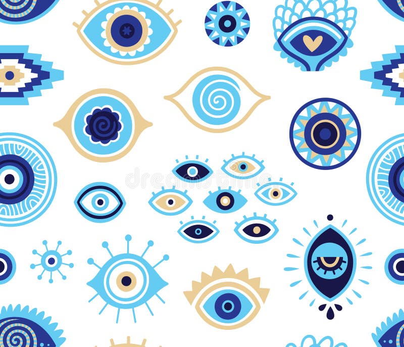 Evil Eyes Seamless Pattern. Magic Talisman Background Stock Vector ...