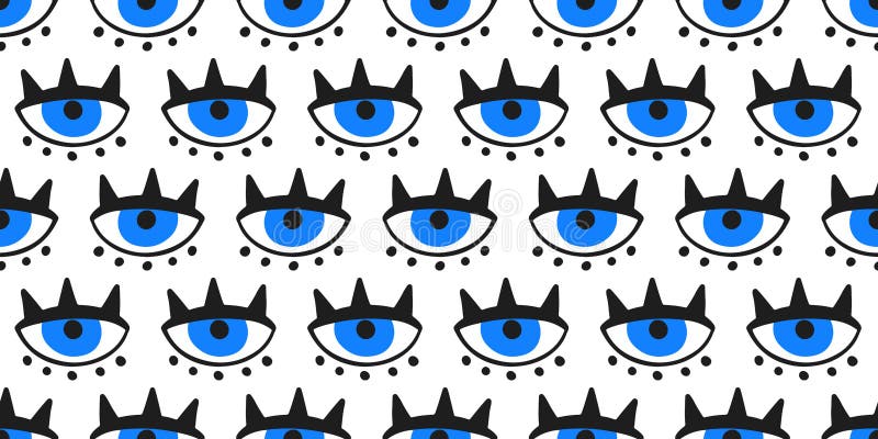 Evil Eyes Seamless Pattern Texture Stock Vector - Illustration of white ...