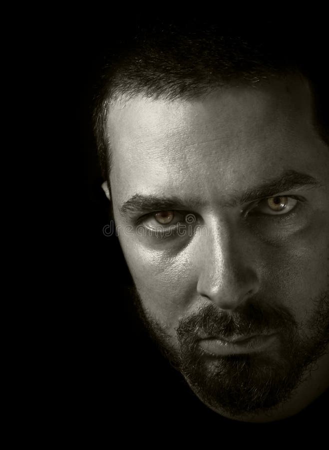 Evil face in the dark stock photo. Image of closeup, horror - 5840546