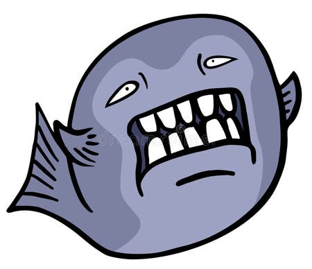 Evil fish stock vector. Illustration of fish, mammal - 31746617