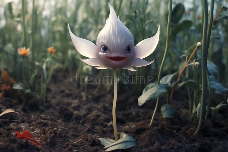 An Evil Flower with a Smile on Its Face in the Middle of a Field of ...