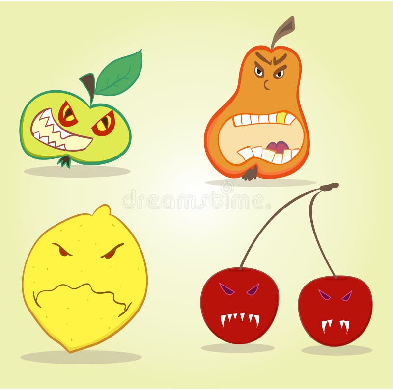 Evil Fruit Killer Very Harmful and Dangerous Stock Illustration ...