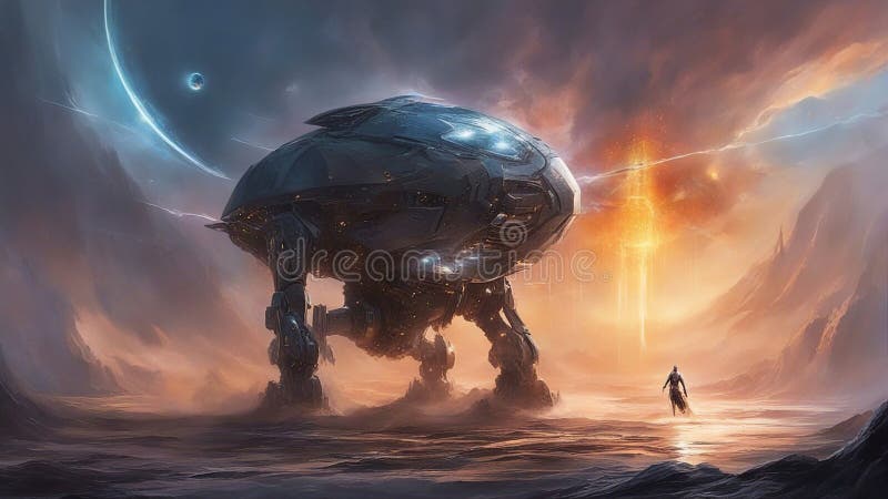 Evil Future Alien Planet in Space, Evil Artificial Intelligence AI ...