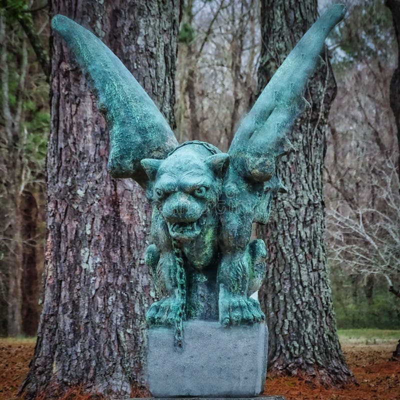 Evil Gargoyle Perched on a Stone Stock Photo - Image of landmark ...
