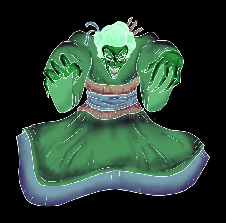 Evil geisha stock illustration. Illustration of death - 64878791