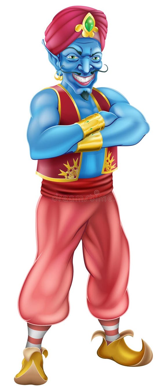 Evil genie standing stock vector. Illustration of artwork - 27923761
