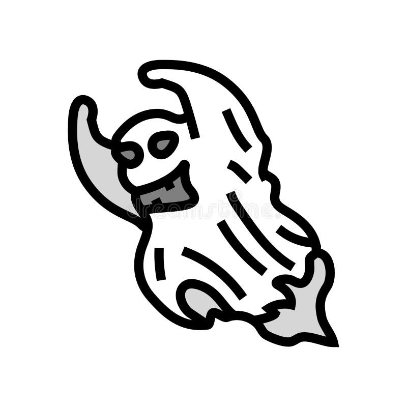 Evil Ghost Color Icon Vector Illustration Stock Vector - Illustration ...