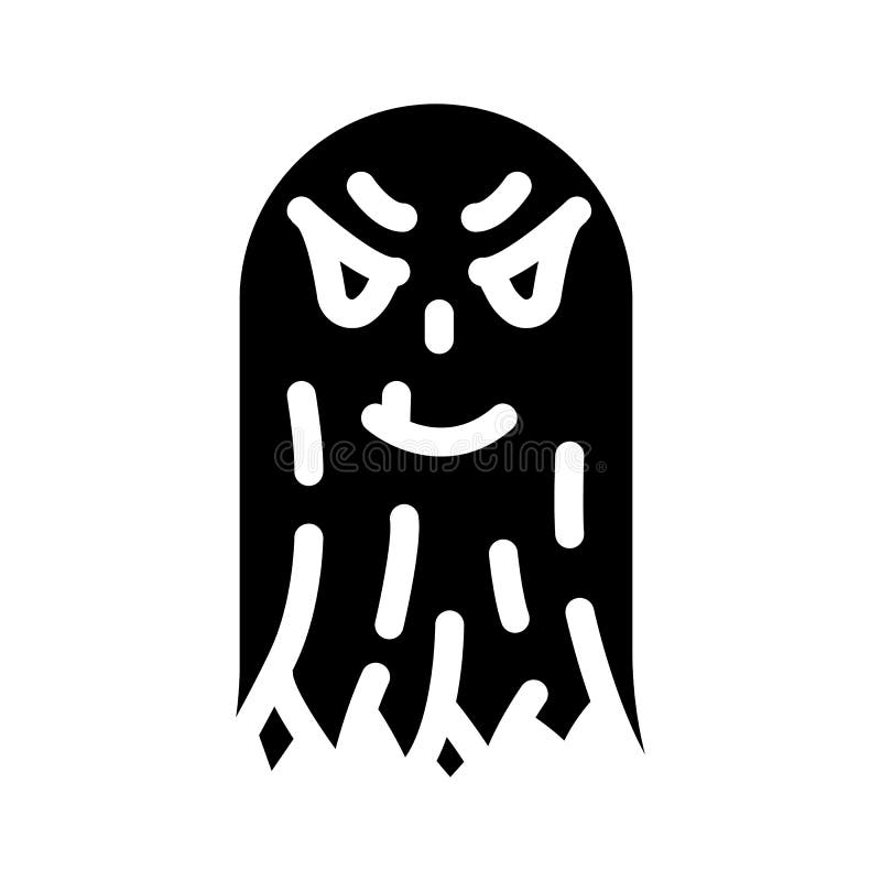 Evil Ghost Glyph Icon Vector Illustration Stock Illustration ...
