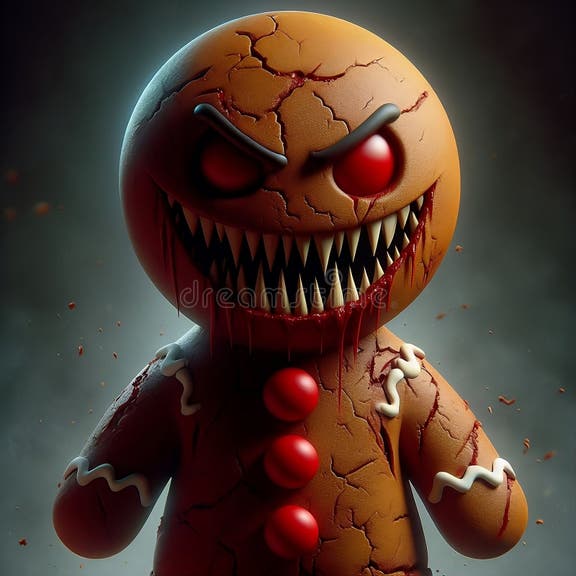 An evil gingerbread man stock illustration. Illustration of halloween ...