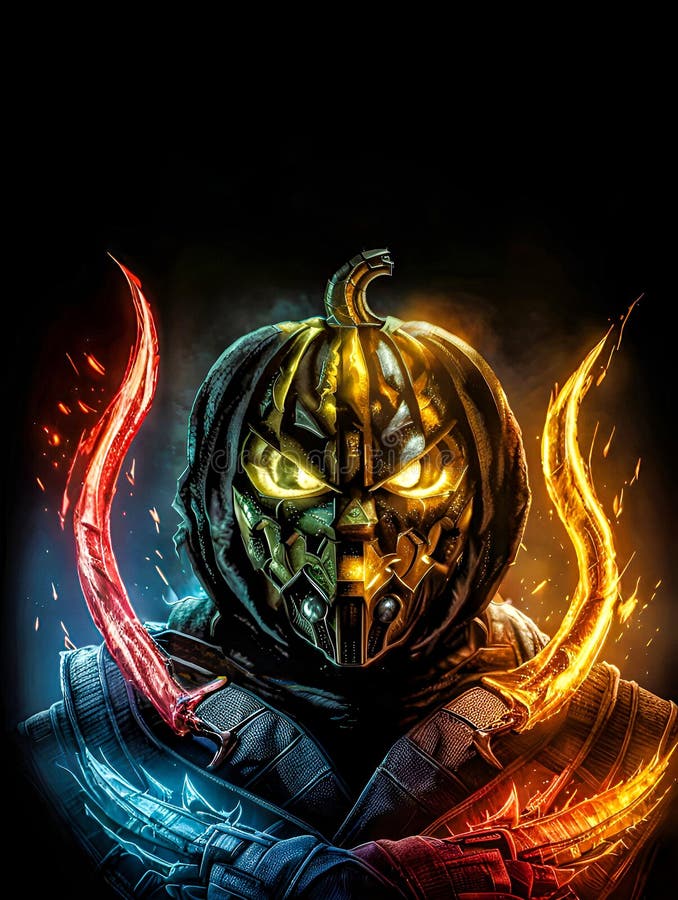 Evil Halloween Pumpkin Boss Lord Stock Illustration - Illustration of ...