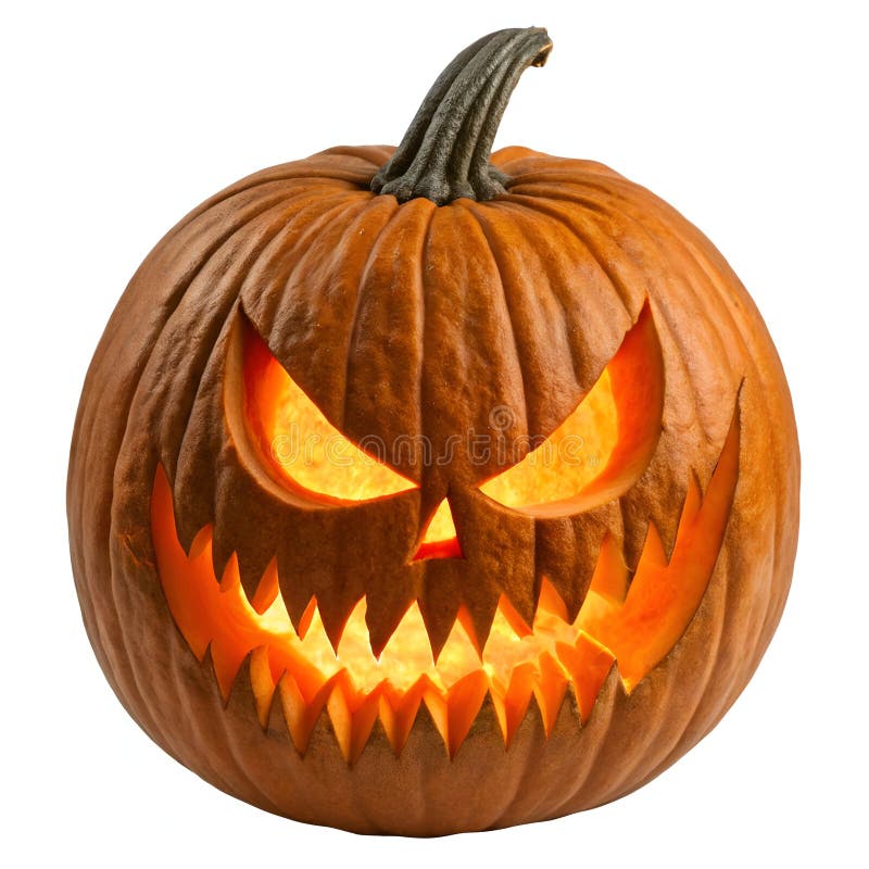 Evil Halloween Pumpkin Head Front View Stock Illustration ...