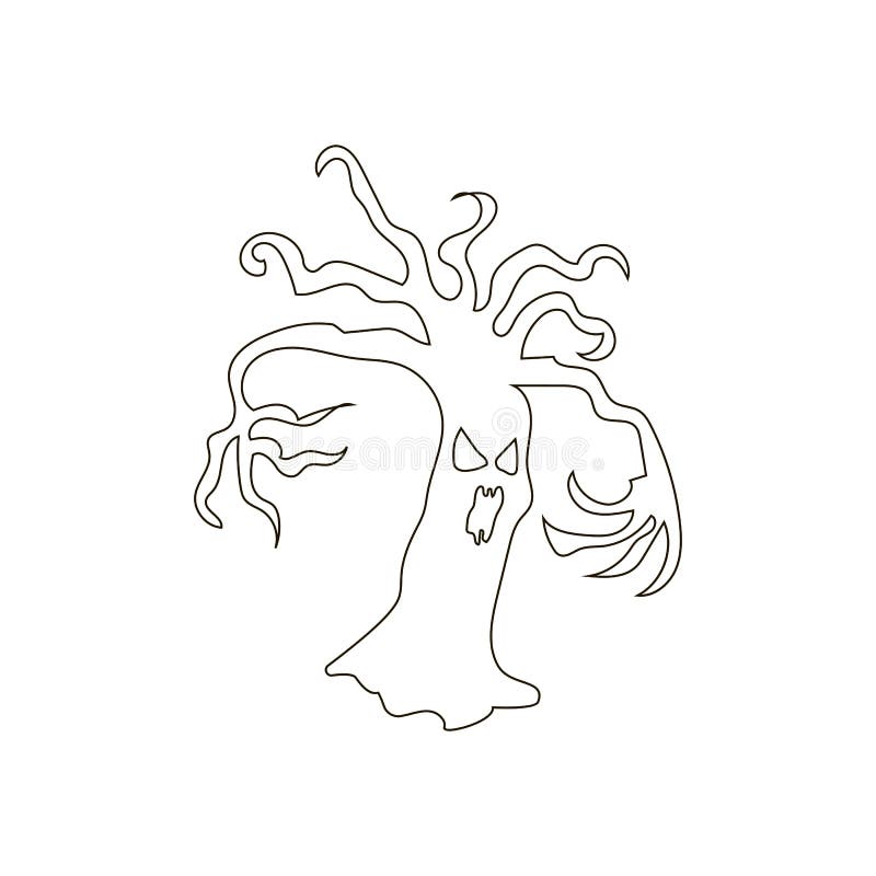 Evil halloween tree stock vector. Illustration of halloween - 126446687