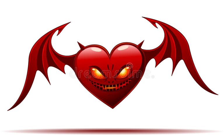 Evil Heart stock vector. Illustration of object, isolated - 7716434