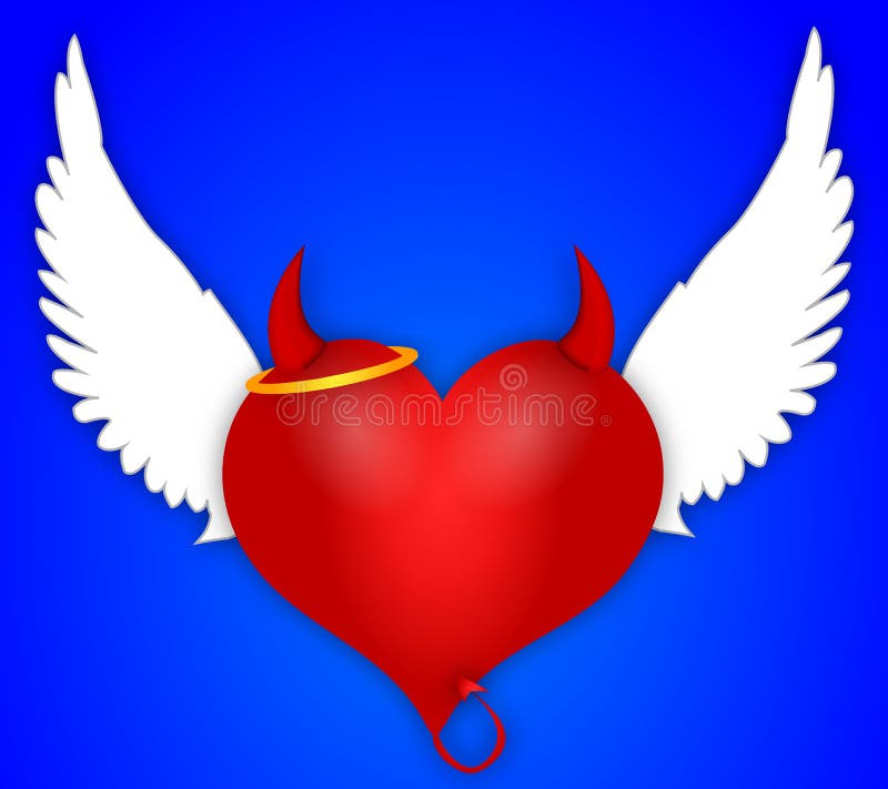 Evil heart stock vector. Illustration of greeting, abstract - 65732789