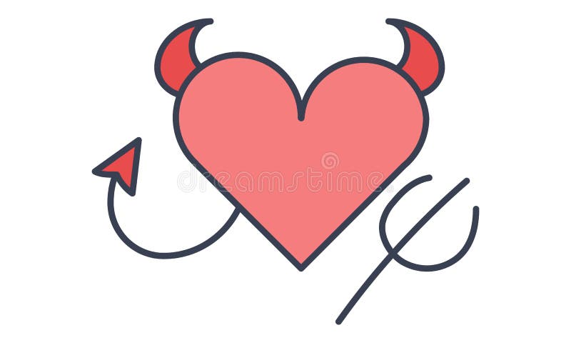 Evil Heart Icon Simple Romance Element Valentine Vector Image Stock ...