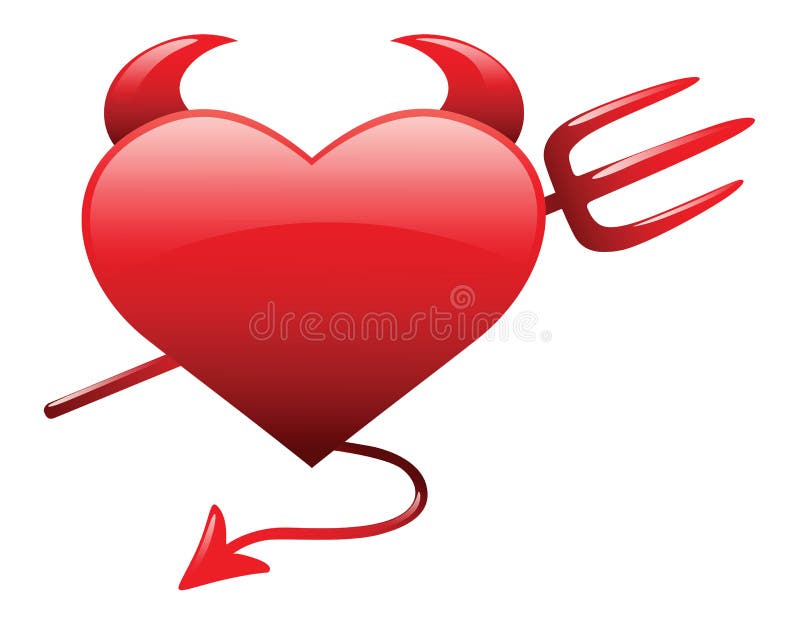 Evil Heart stock vector. Illustration of object, isolated - 7716434