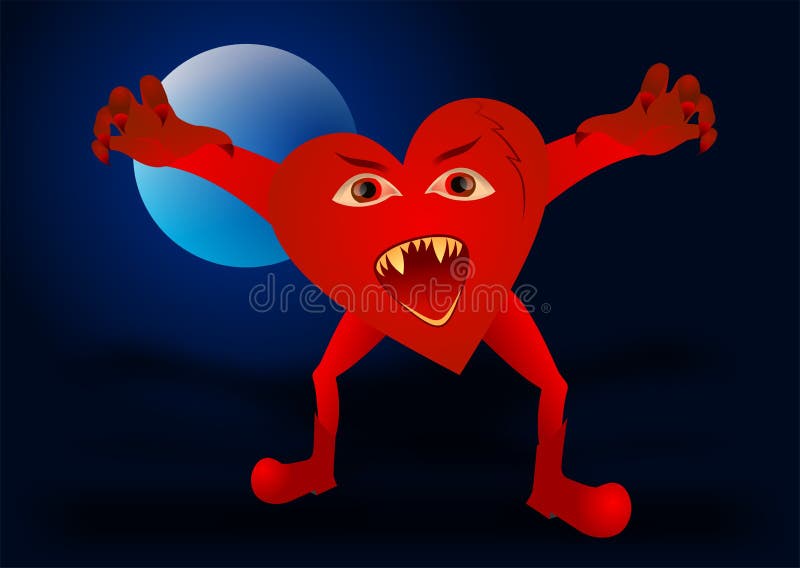 Evil heart stock vector. Illustration of clip, color - 39719592