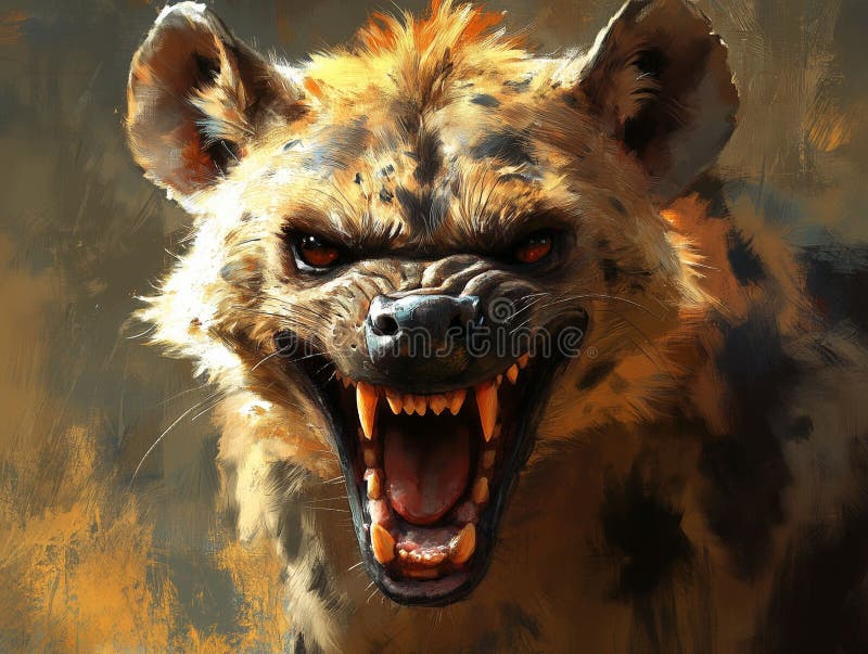 Evil Hyena with Sharp Stare Stock Illustration - Illustration of muzzle ...