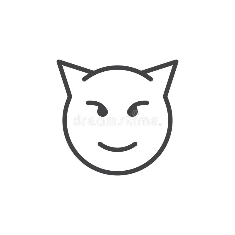 Evil Icon Thin Outline Art Symbol Stock Vector - Illustration of ...