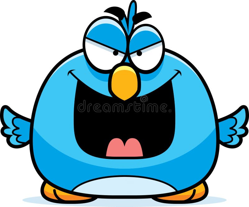 Little Bluebird Parody Big Eyes Illustration Cartoon Stock Illustration ...