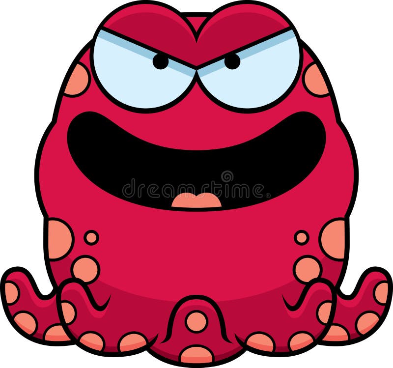 Evil Little Octopus stock vector. Illustration of cartoon - 159747073