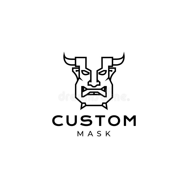 Evil Mask Custom Logo Design Vector Stock Vector - Illustration of ...