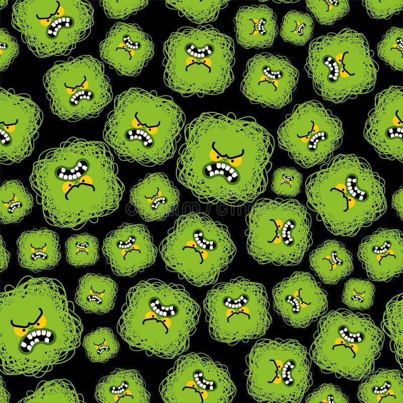 Evil Microbe Pattern Seamless. Evil Virus Background Stock Vector ...