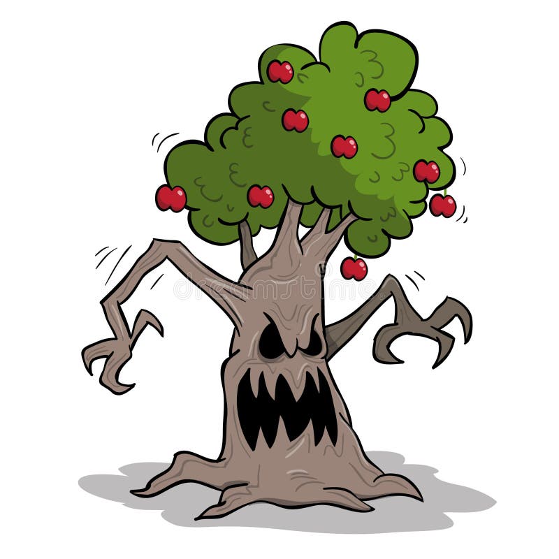Evil Monster Apple Tree with Branches Stock Vector - Illustration of ...