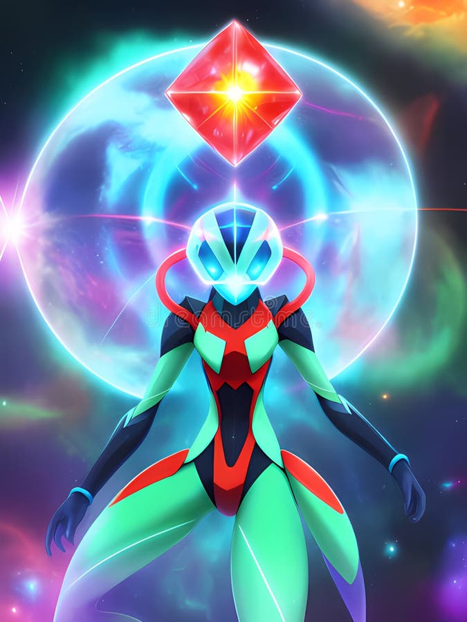 Evil Monster Cartoon in the Galaxy, Ai Generated Stock Illustration ...