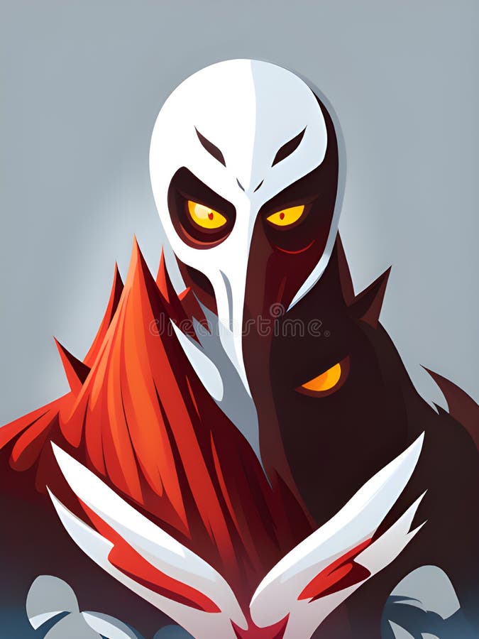 Evil Monster Cartoon on White Background Stock Illustration ...